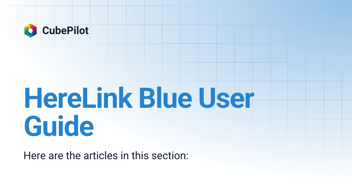 HereLink Blue User Guide | CubePilot