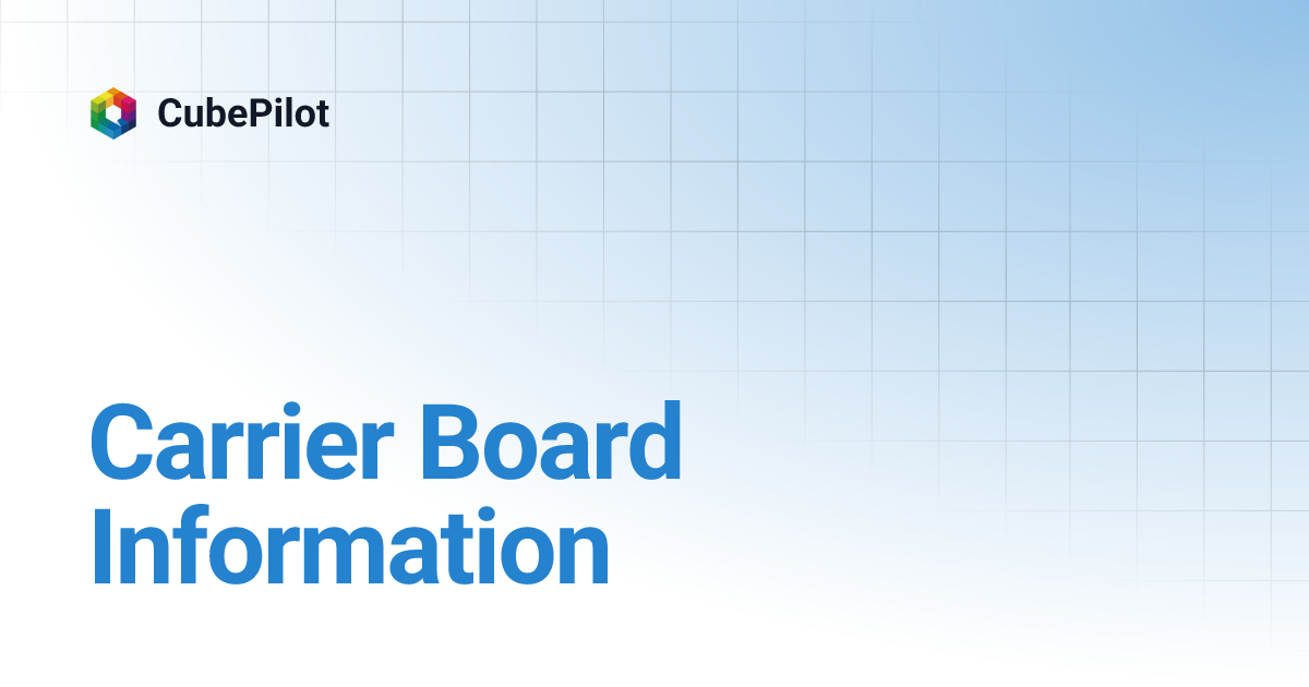 Carrier Board Information | CubePilot